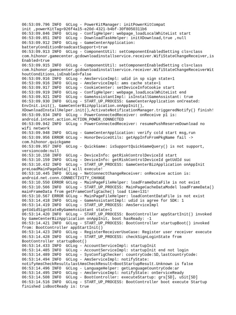GameCenter Application Startup Log | PDF | Application Layer Protocols ...