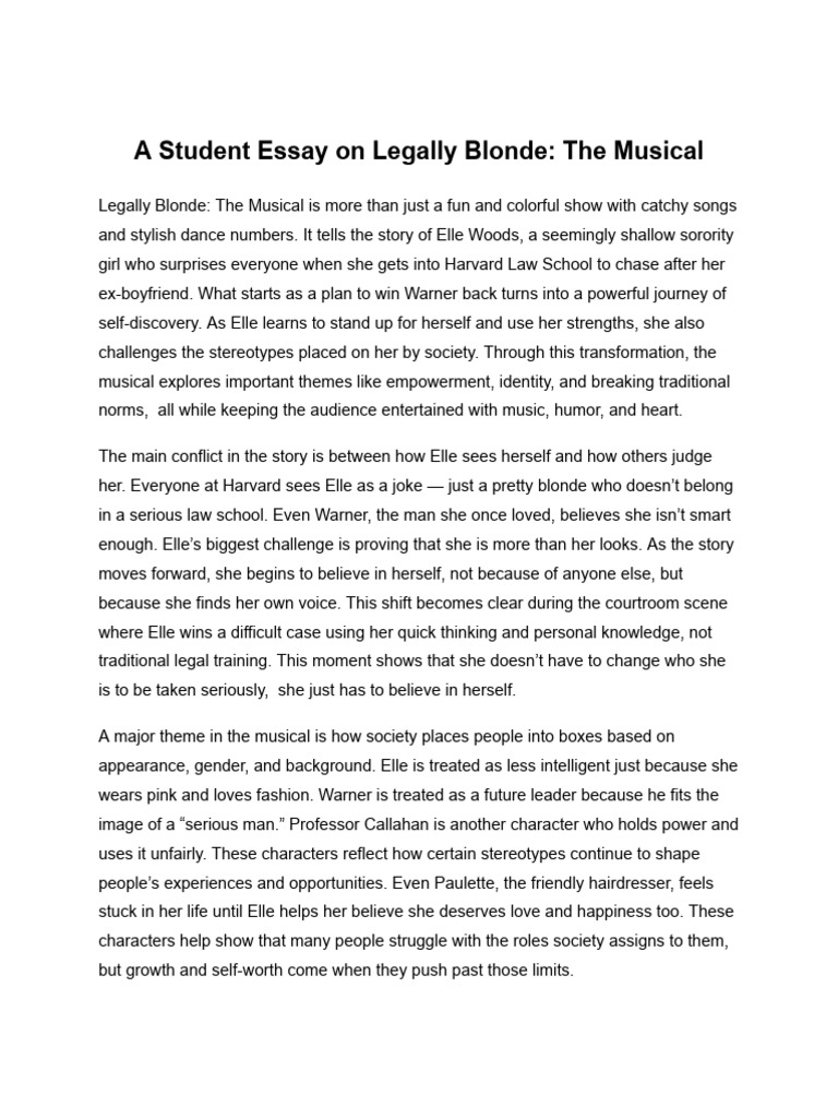 Legally Blonde: A Journey of Self-Discovery | PDF