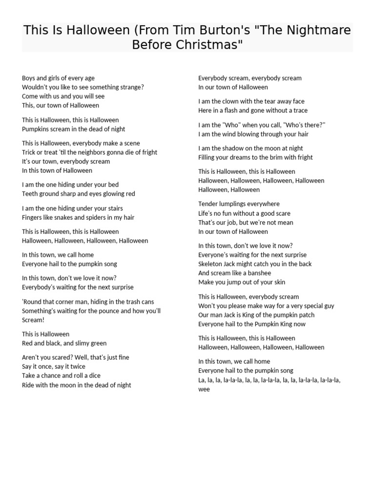 Halloween Anthem from The Nightmare Before Christmas | PDF | Halloween