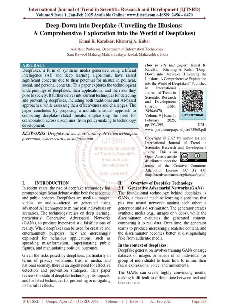 Deep Down Into Deepfake Unveiling The Illusions A Comprehensive ...