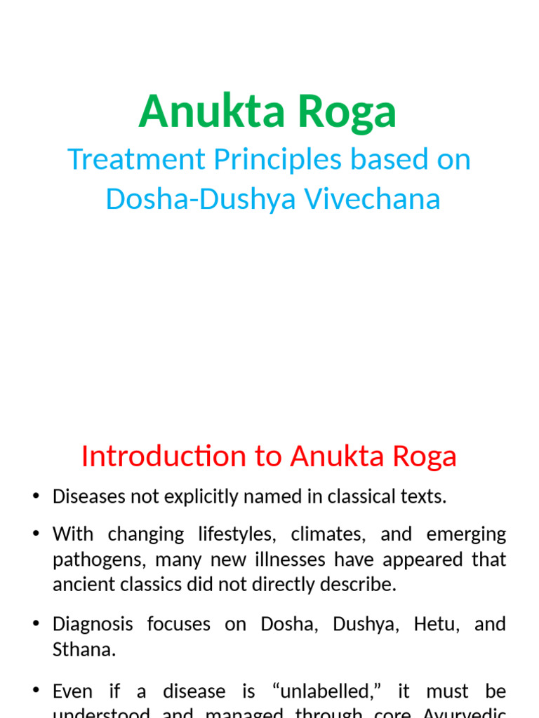 Anukta Roga: Ayurvedic Treatment Insights | PDF | Ayurveda | Medical ...
