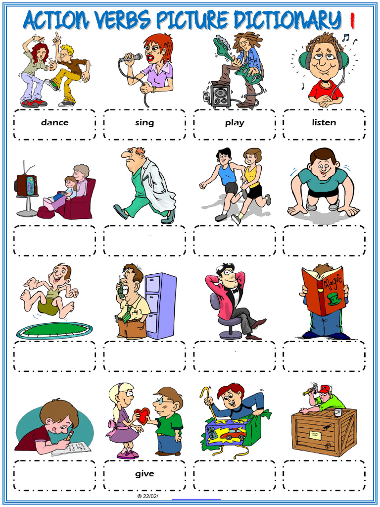 Action Verbs Picture Dictionary | PDF