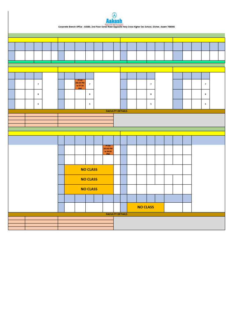Medical Time Table 29-05-2025 To 03-06-2025 | PDF | Workweek And Weekend