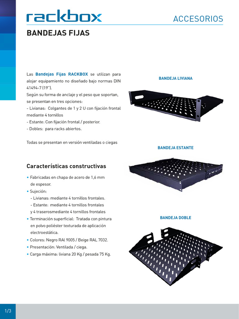 9 - Acc Racks - Bandejas Fijas - 2019 | PDF