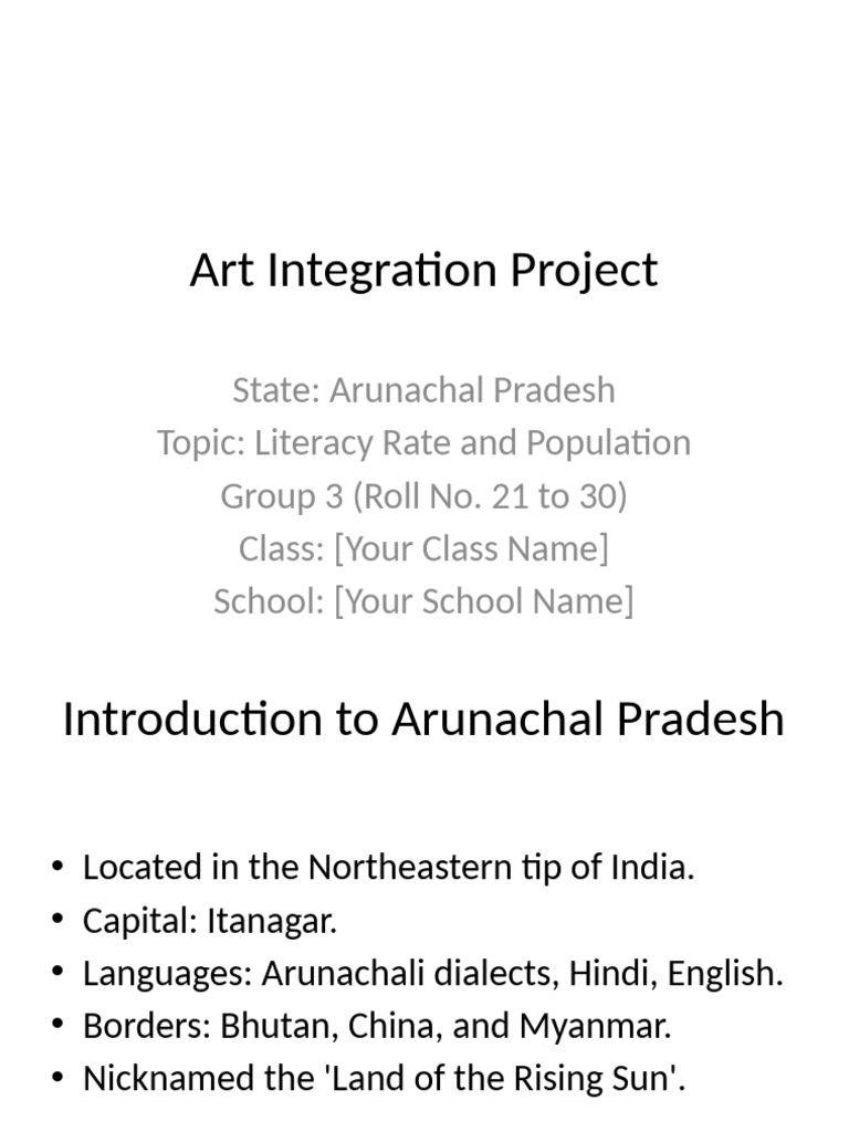 Arunachal Pradesh Art Integration Project With Graphs | PDF