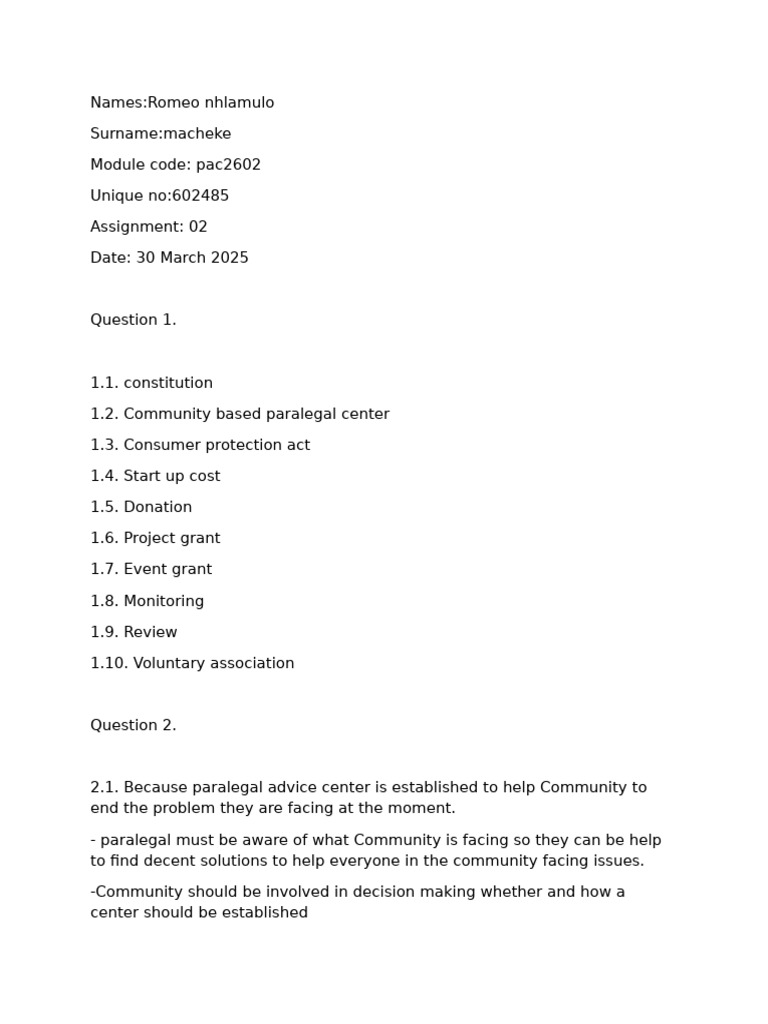 Pac2602 Assigment 2 | PDF