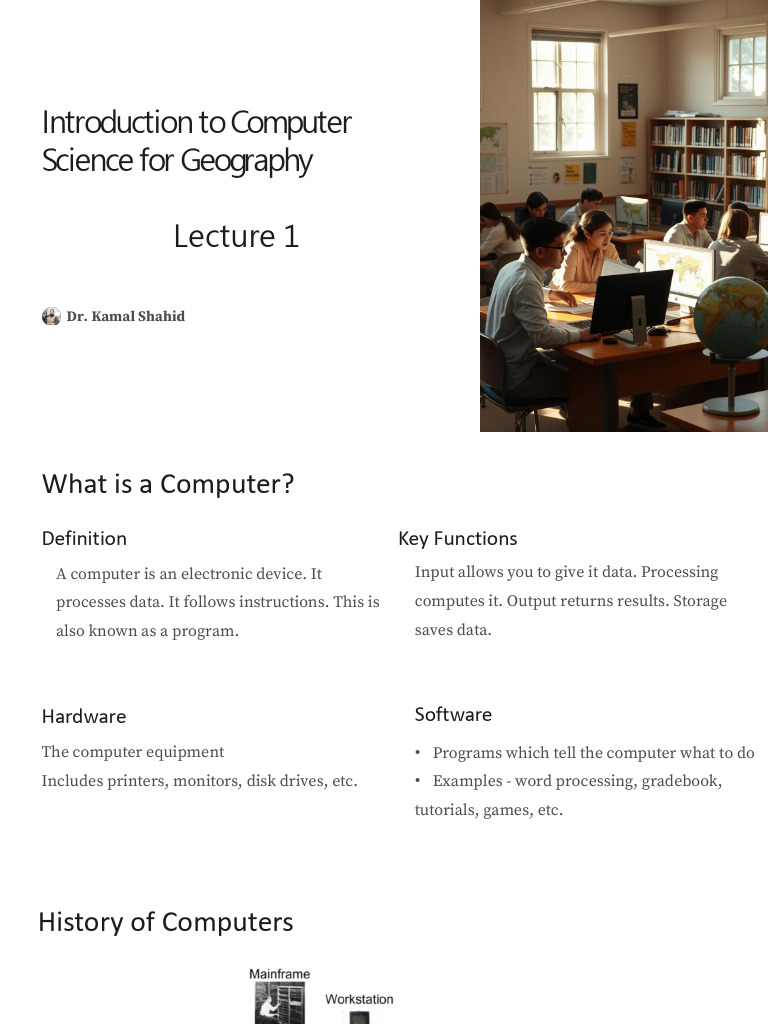 Lecture 1 - Introduction To Geocomp | PDF | Printer (Computing) | Random Access Memory