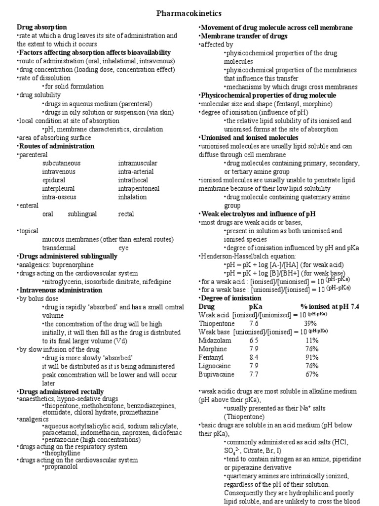 Pharmaco Kinetics | PDF | Cytochrome P450 | Cell Membrane