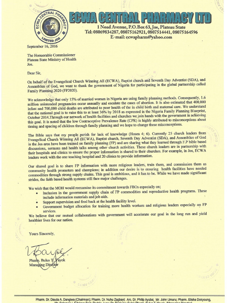 Plateau State Commissioner Letter Nigeria | PDF