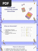 Adding and Subtracting Monomials | PDF | Arithmetic | Abstract Algebra