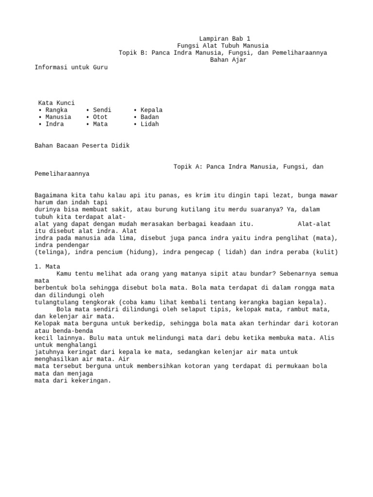 815909826 Bahan Ajar Lkpd Ipas Panca Indra | PDF