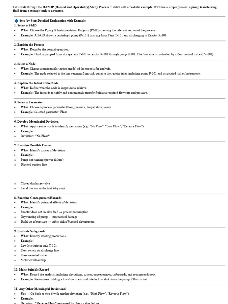 HAZOP Workflow and Cross-Department Responsibilities | PDF | Pump | Valve