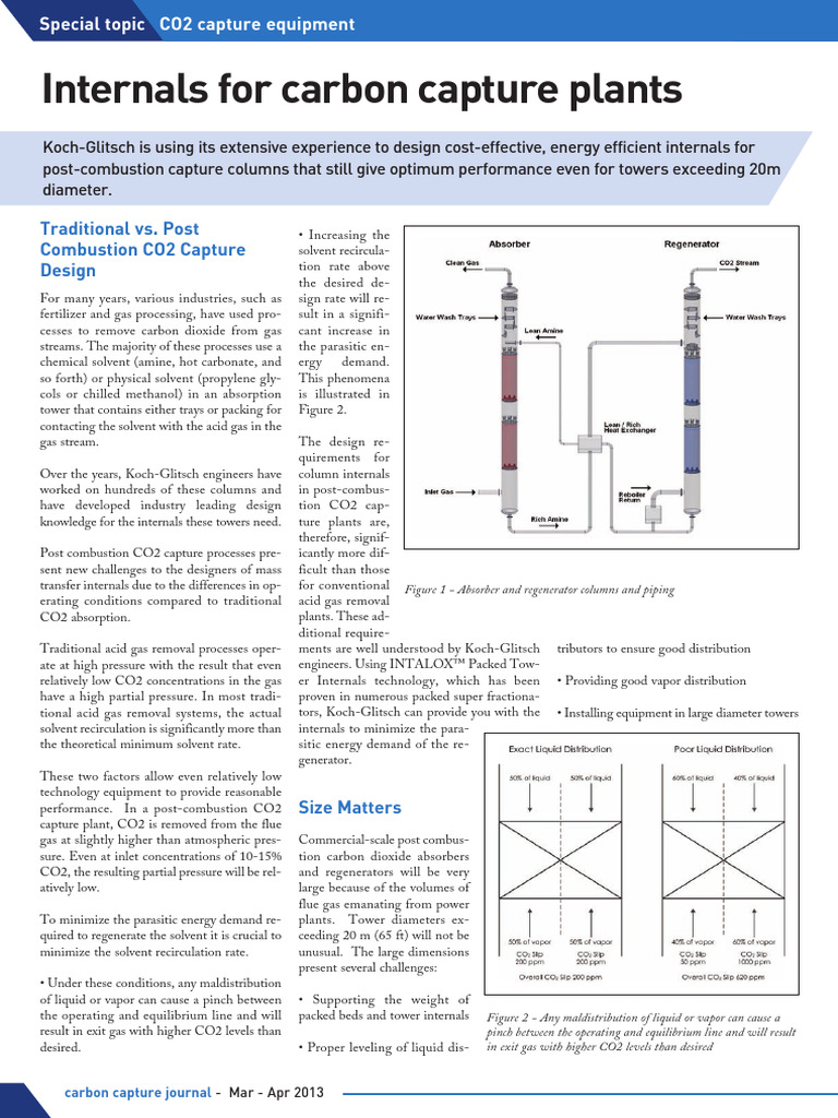 Internals Design for CO2 Capture Towers | PDF | Carbon Dioxide | Liquids