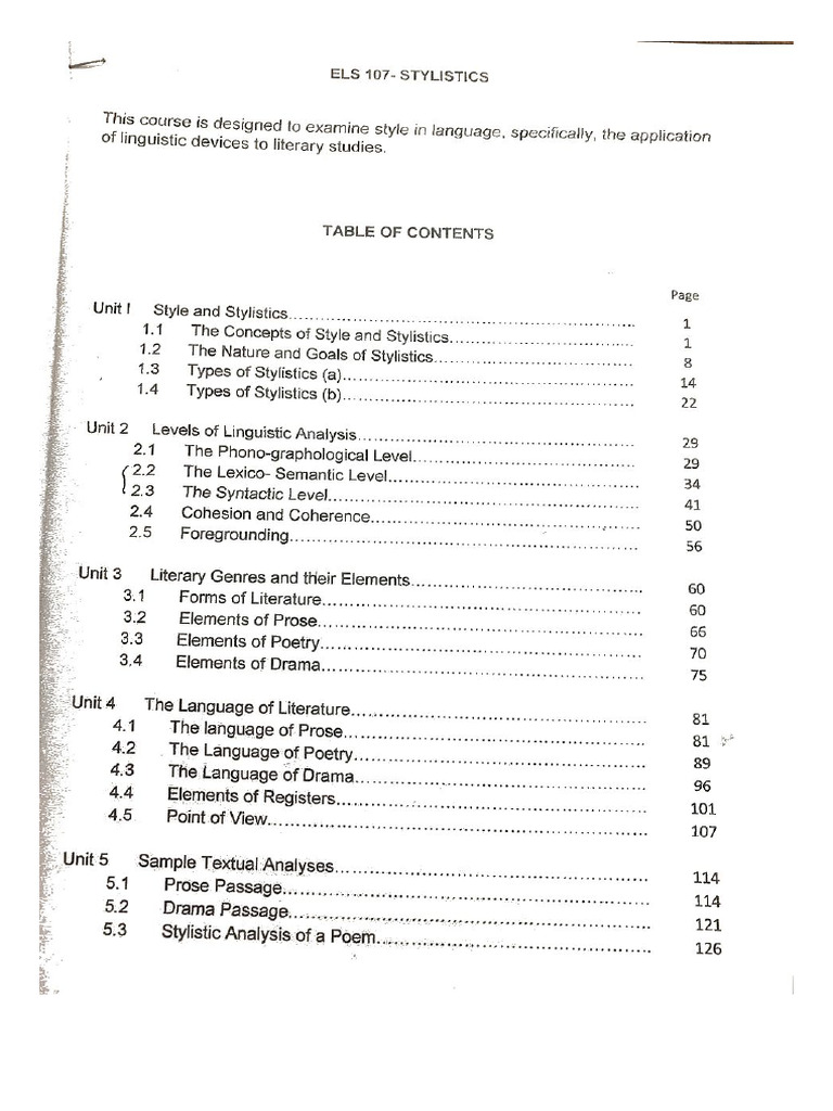 Stylistics Module | PDF