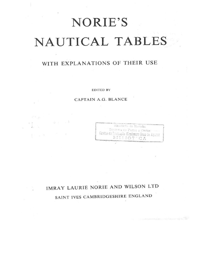 E 29 - Nories Nautical Tables | PDF