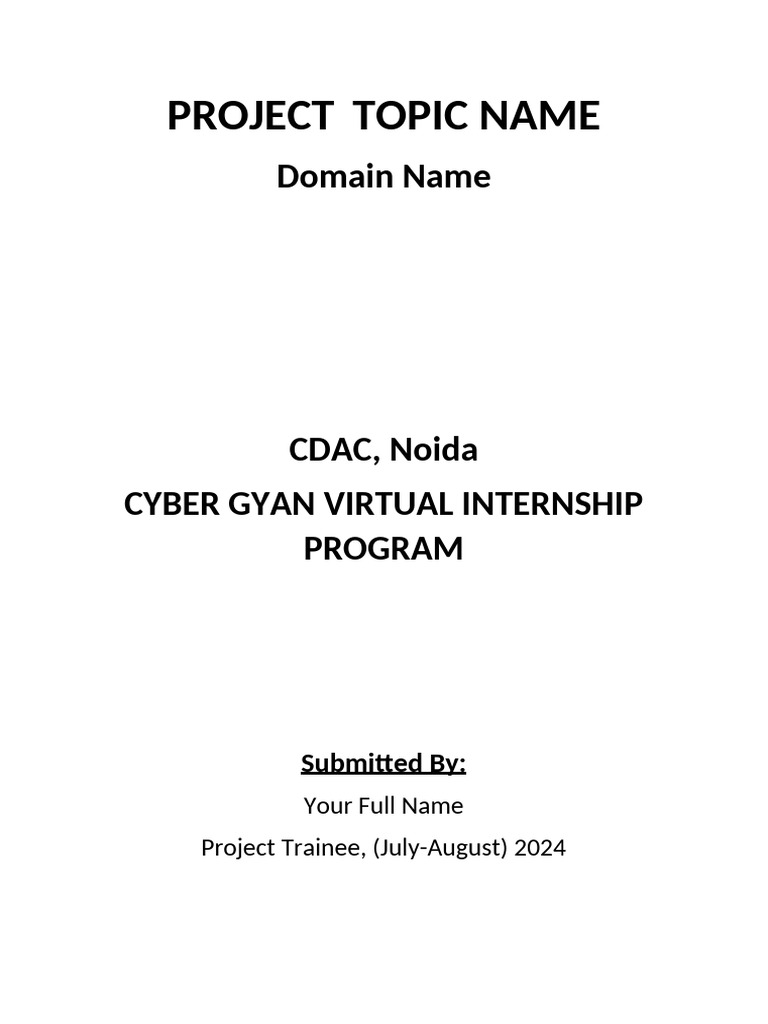 Cyber Gyan Virtual Internship Report | PDF