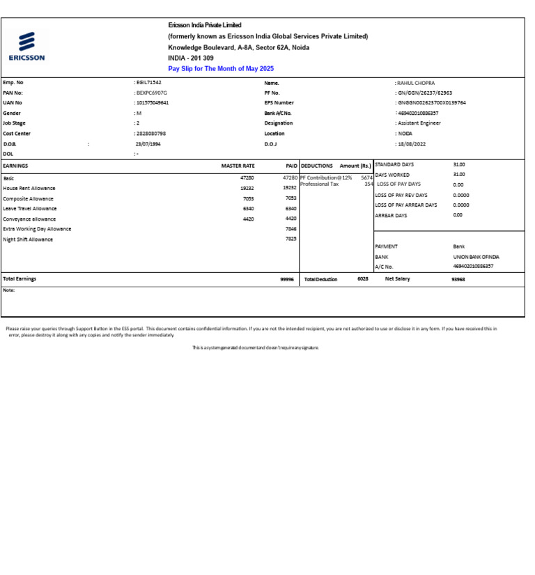 Salary Slips 052025 | PDF | Taxes | Income Tax