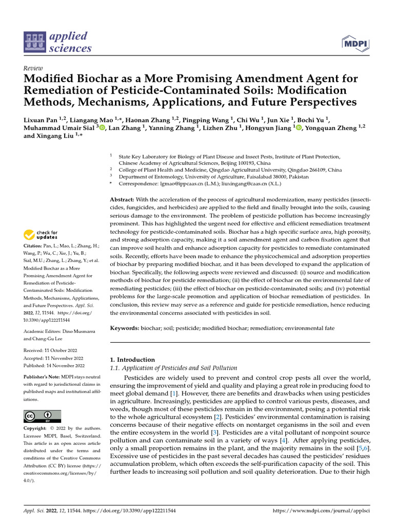 Modified Biochar As A More Promising Amendment Age | PDF ...