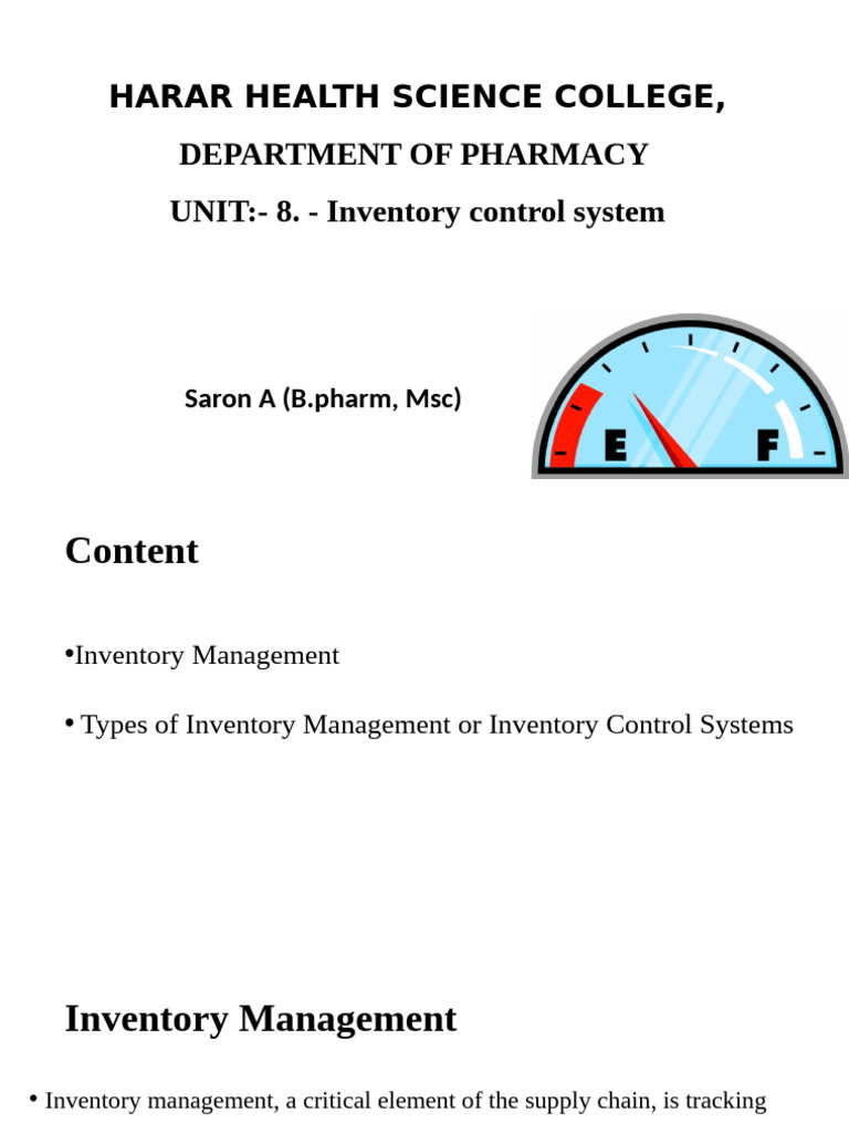Chapter 7 Inventory Management | PDF | Inventory | Pharmacy