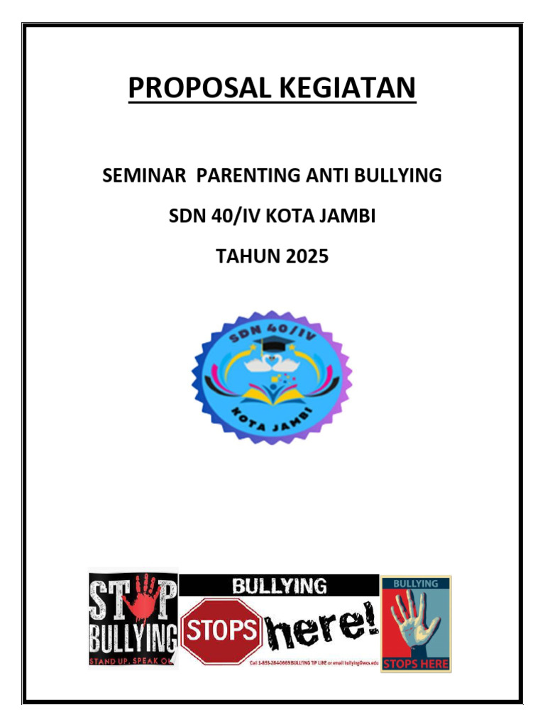 Proposal Kegiatan Seminar Anti Bullying | PDF