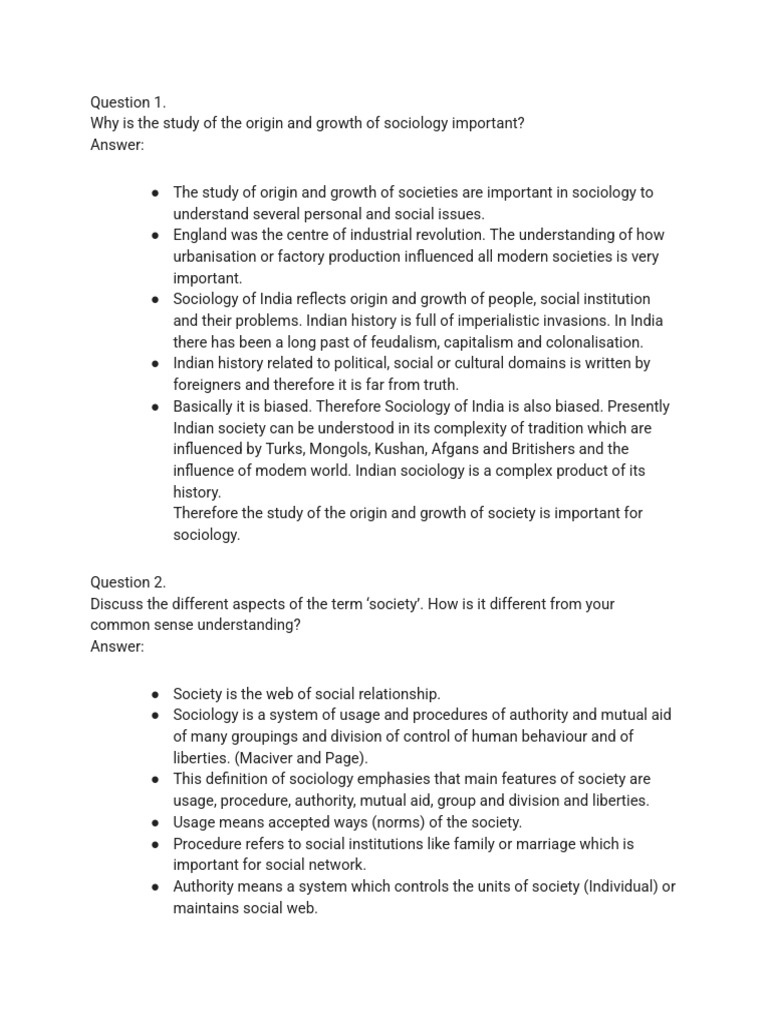 Sociology and Society Questions | PDF | Sociology | Science