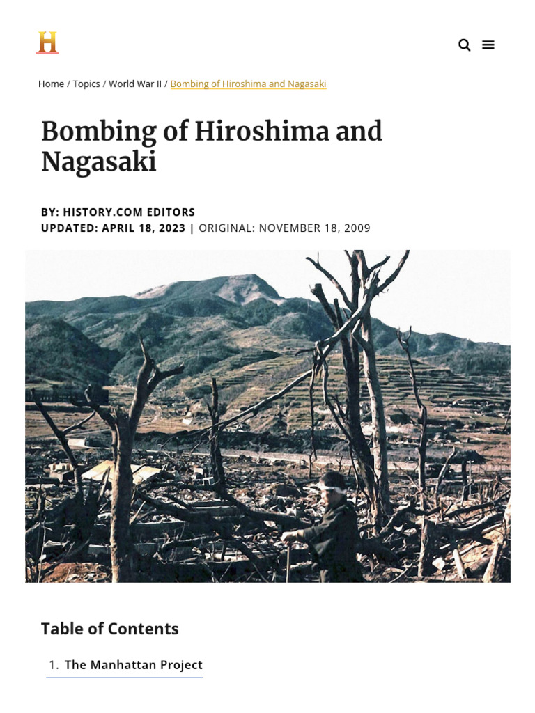 Bombing of Hiroshima and Nagasaki - Causes, Impact & Deaths - HISTORY ...