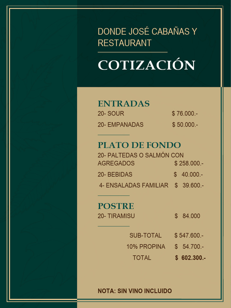 Donde José Cabañas y Restaurant | PDF
