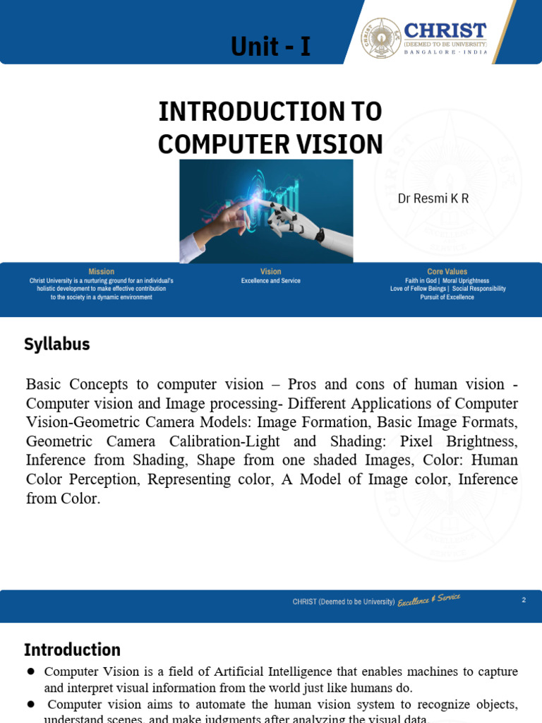 Introduction to Computer Vision Concepts | PDF | Computer Vision ...