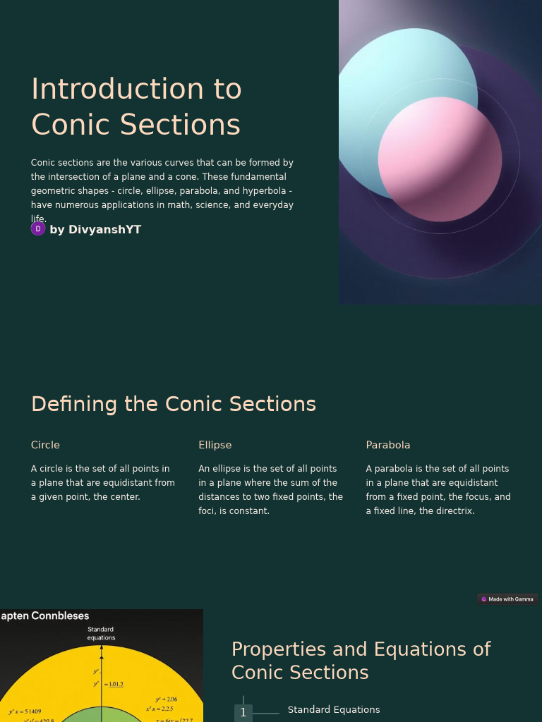 Understanding Conic Sections | PDF | Mathematics | Mathematical Physics