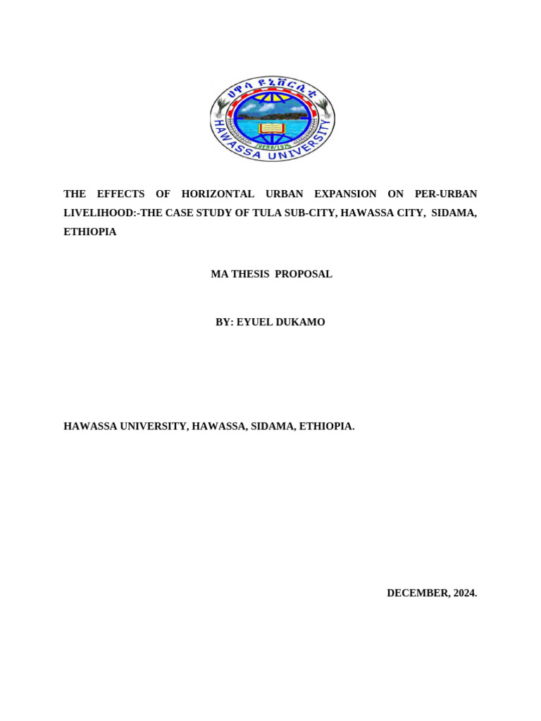 HU NEW Eyuel Dukamo Final | PDF | Sampling (Statistics) | Urbanization