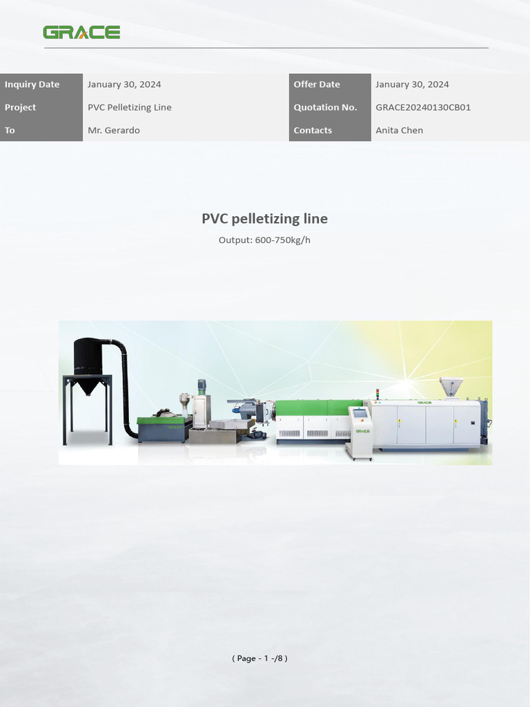 GRACE--PVC Pelletizing Line 24 0131 (1) | PDF | Pipe (Fluid Conveyance ...