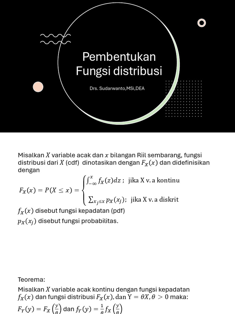 Fungsi Distribusi dan Transformasi Variabel Acak | PDF