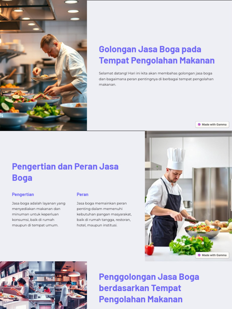 Penggolongan Jasa Boga dan Persyaratannya | PDF