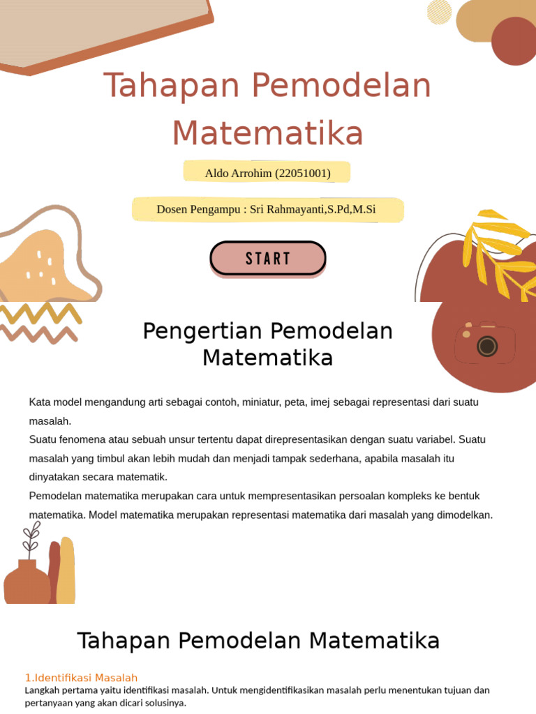 Tahapan Pemodelan Matematika Sederhana | PDF