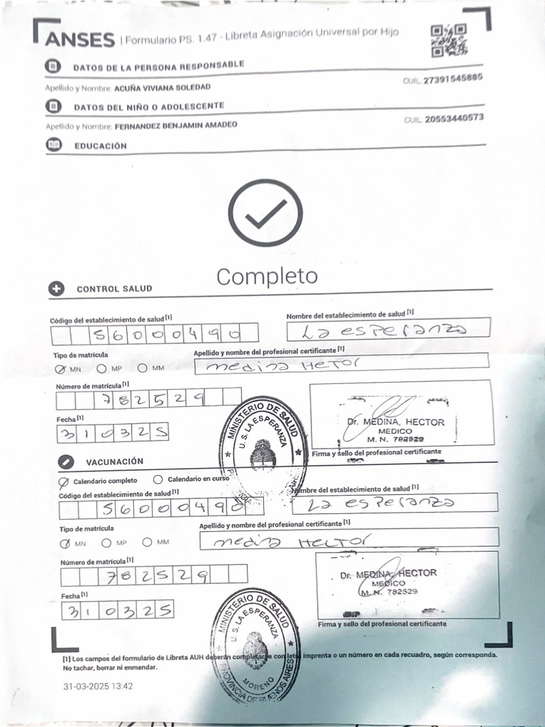 Anses Libreta Sanitaria | PDF