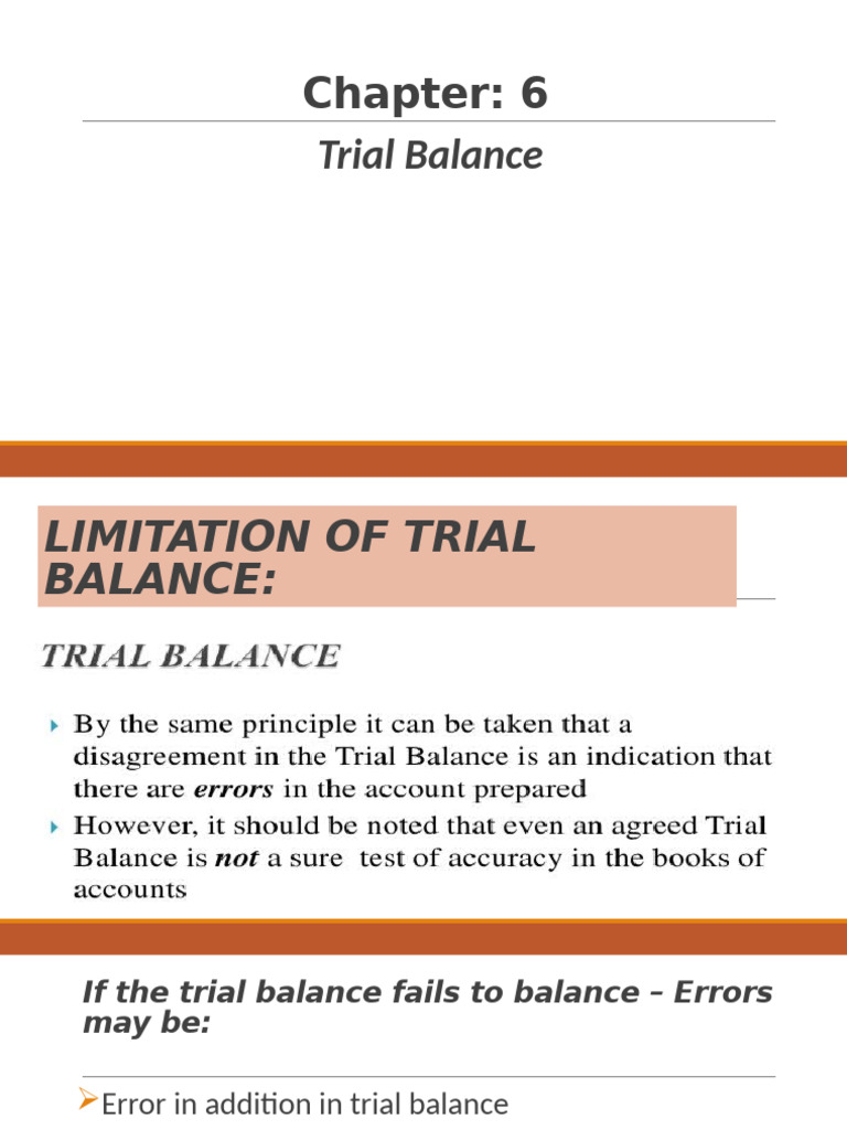 The Trial Balance - Errors | PDF
