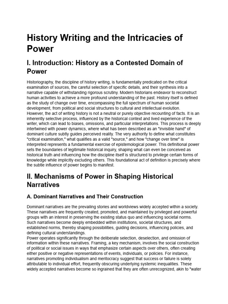 Power Dynamics in Historical Narratives | PDF | Narrative | Historiography