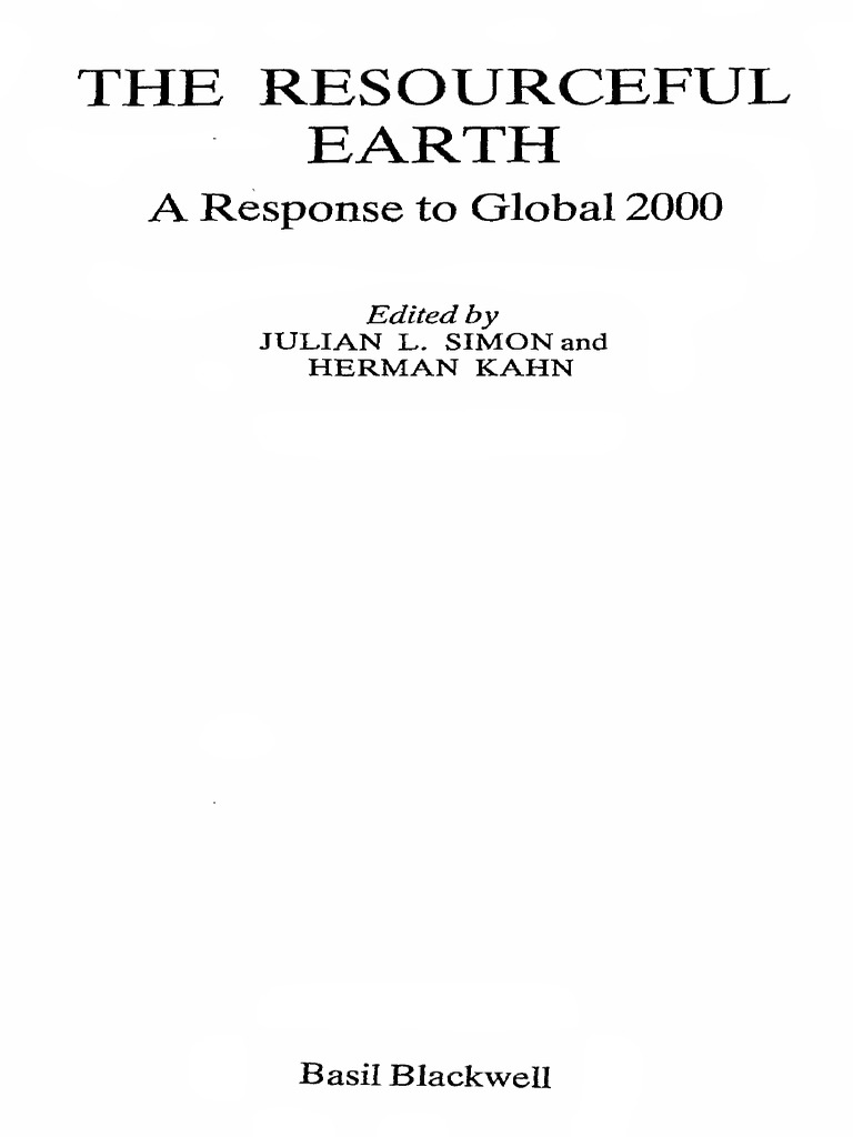 The Resourcefull Earth - Julian Simon | PDF | Deforestation | Nuclear Power