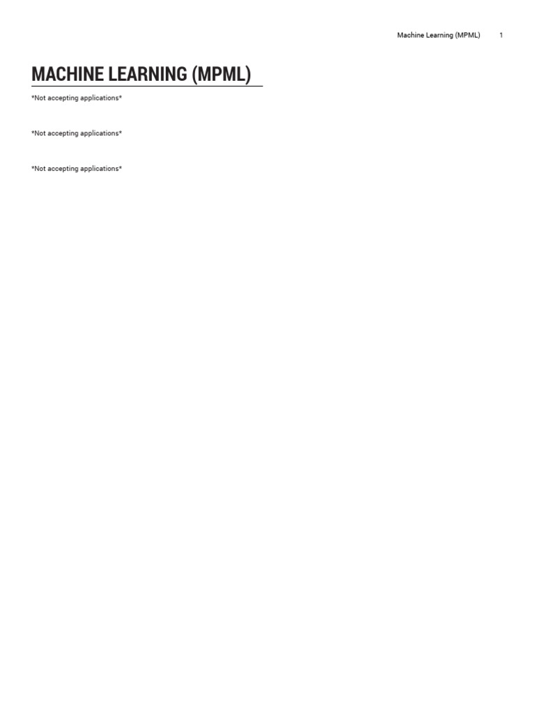 Machine Learning Mpml | PDF