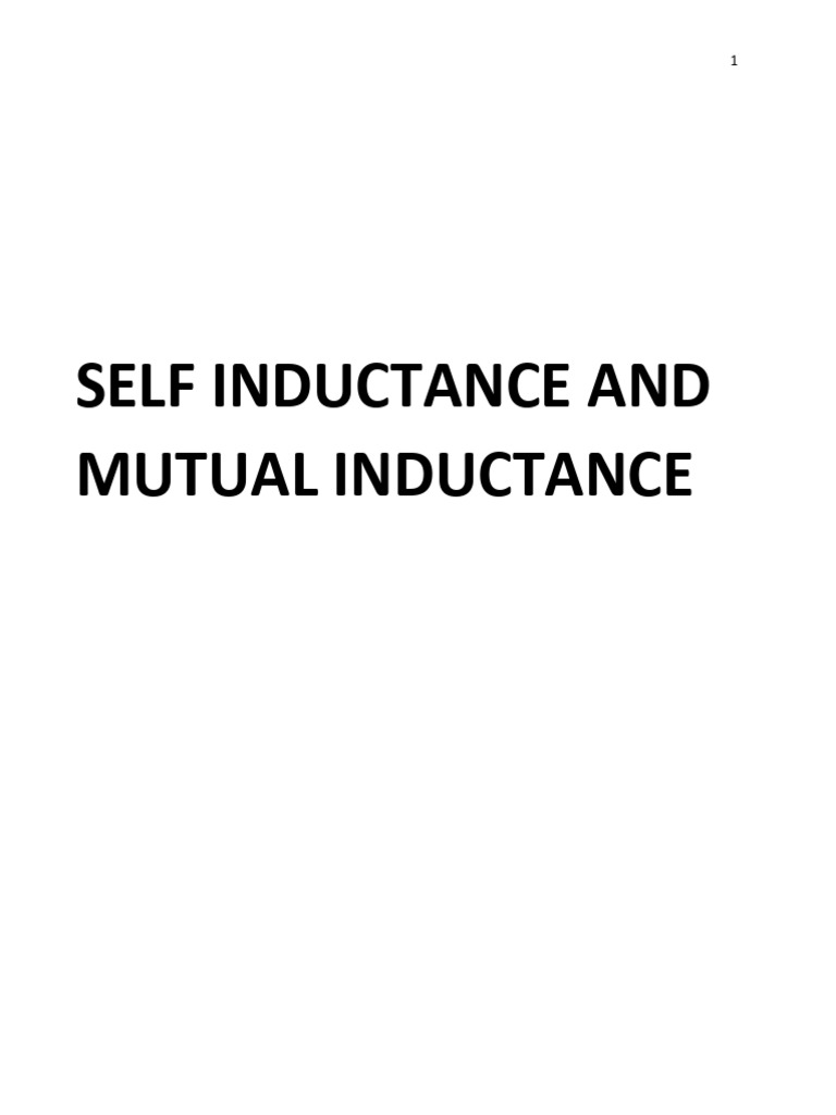 Self Induction and Mutual Induction Compress | PDF | Electric Motor ...