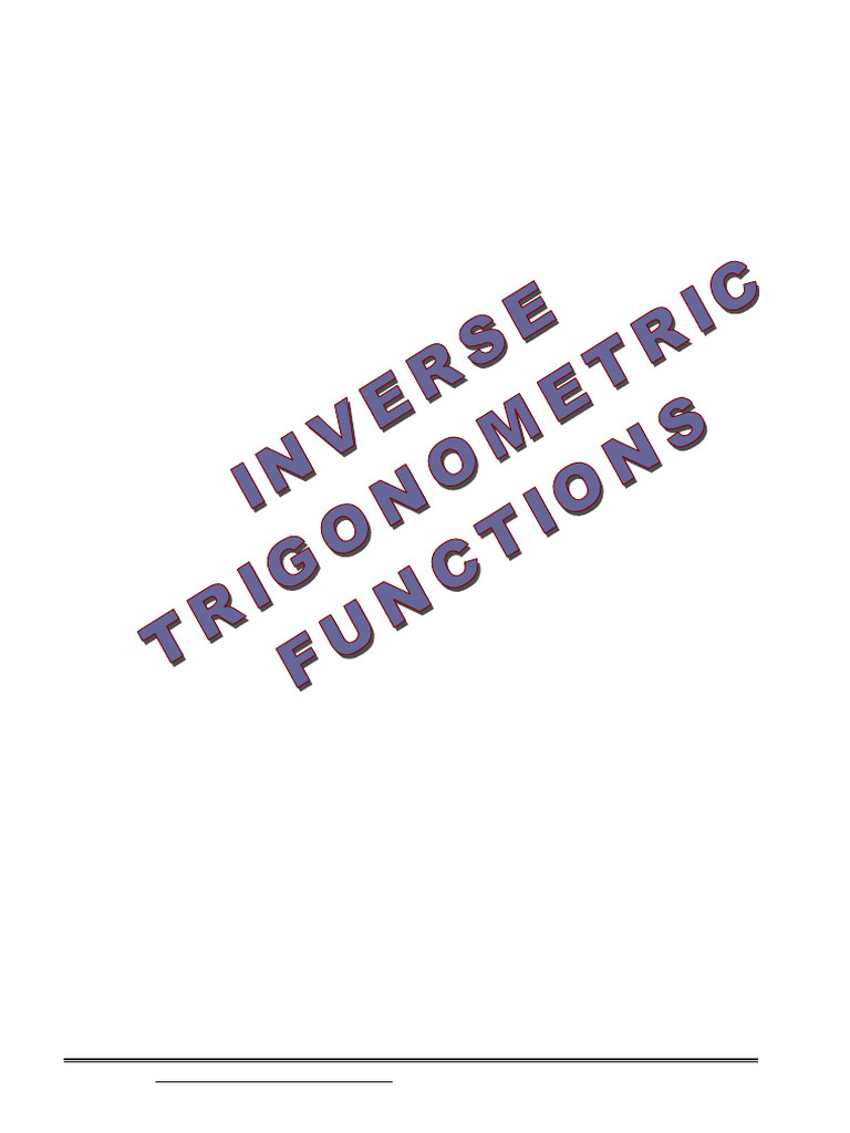 Maths Xii Chapter 2 Inverse Trigonometric Functions | PDF | Function (Mathematics ...