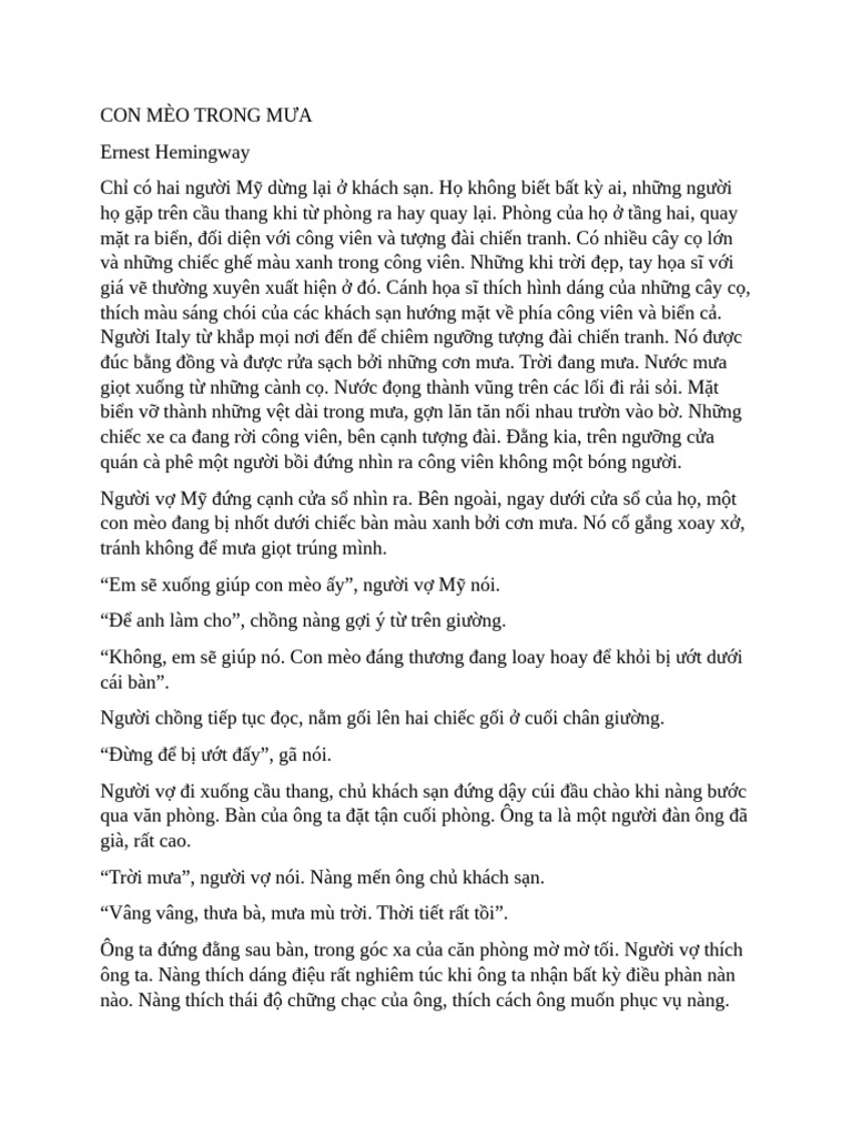 Con Mèo Trong Mưa | PDF