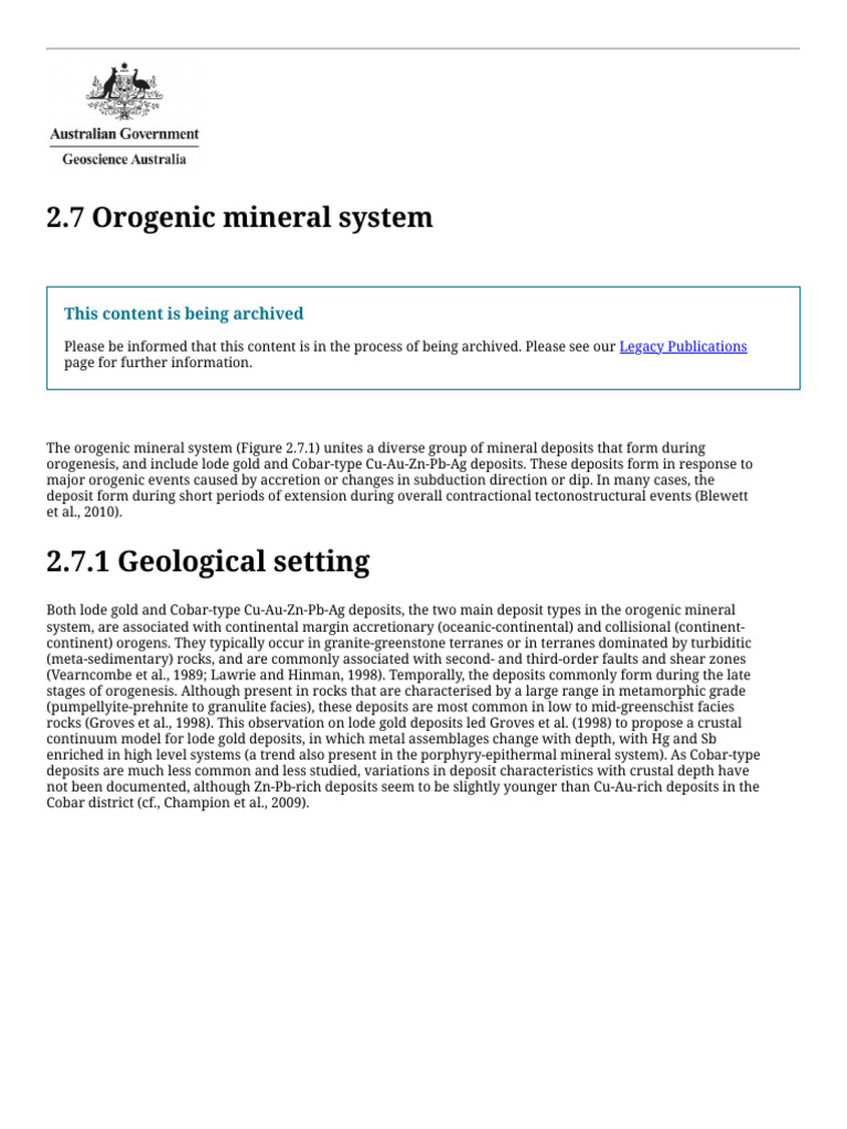 Orogenic Mineral System Overview | PDF | Tectonics | Petrology