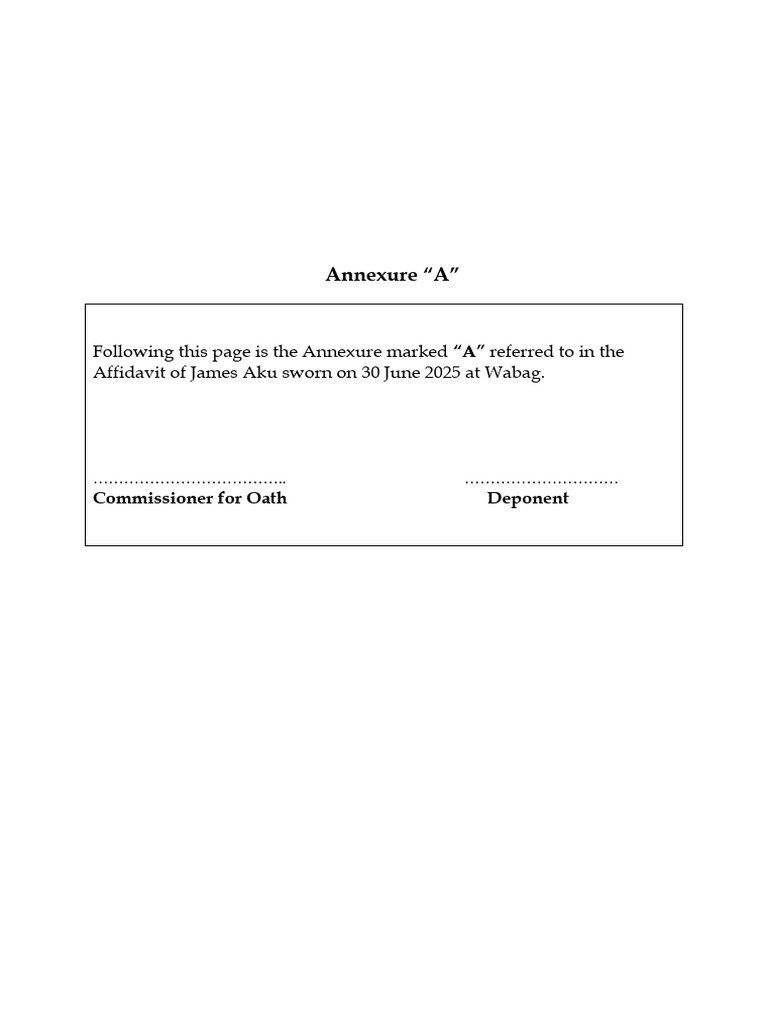 Annexure Cover of James Aku - 30.06.25 | PDF