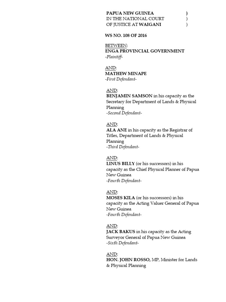 Papua New Guinea Court Affidavit 2025 | PDF | Government | Justice