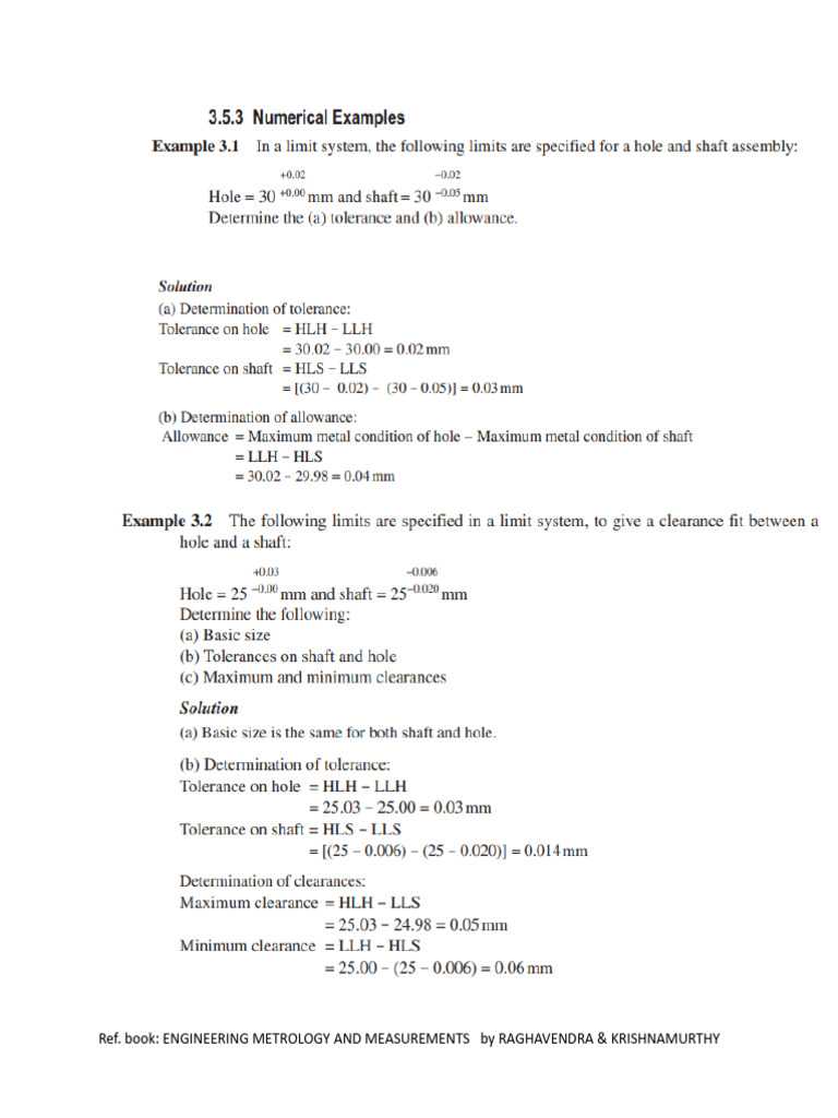 Tolerance Math | PDF