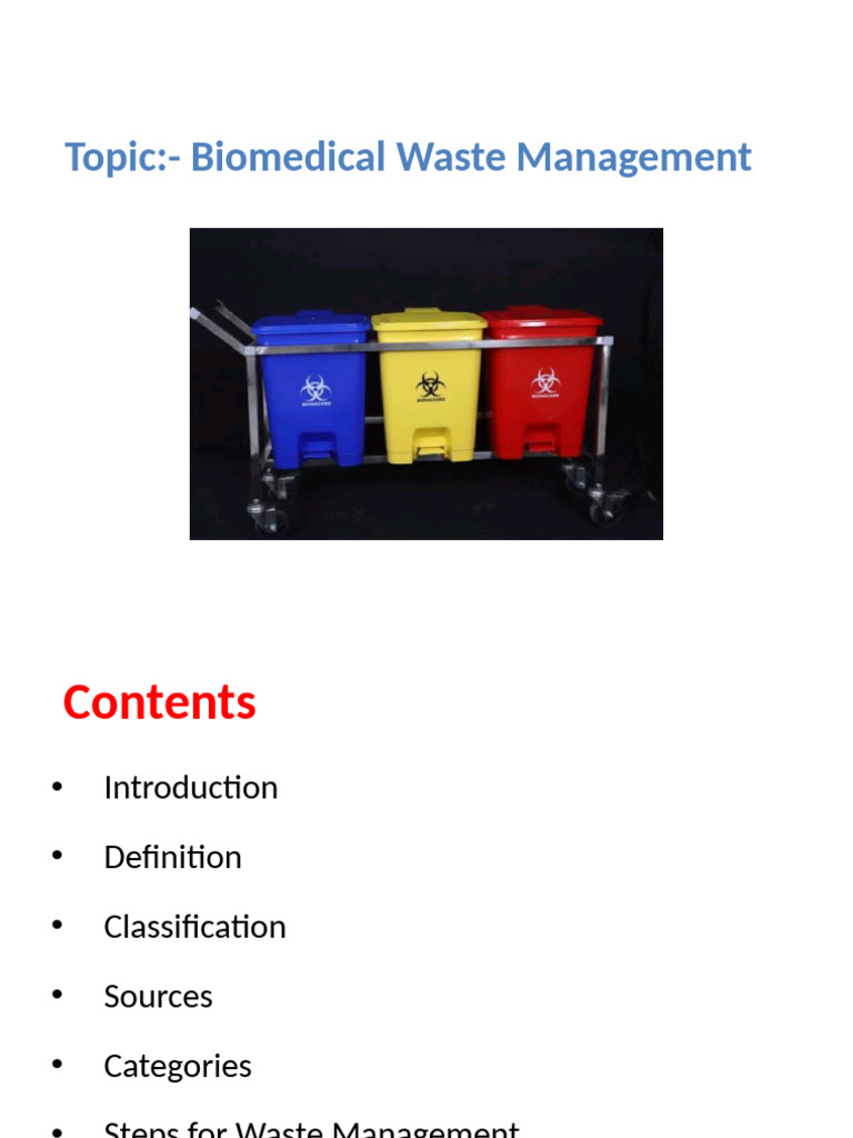 Biomedical Waste Management | PDF | Waste | Pollution