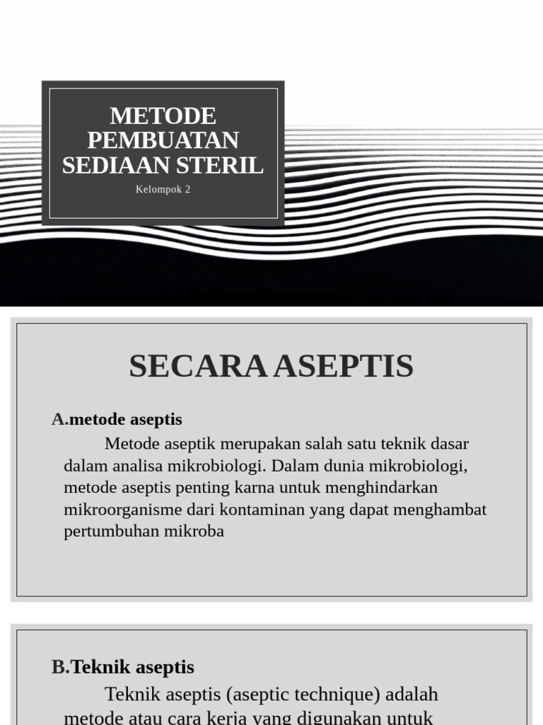 Sediaan Steril (Kel2) Ibu Jayanti | PDF