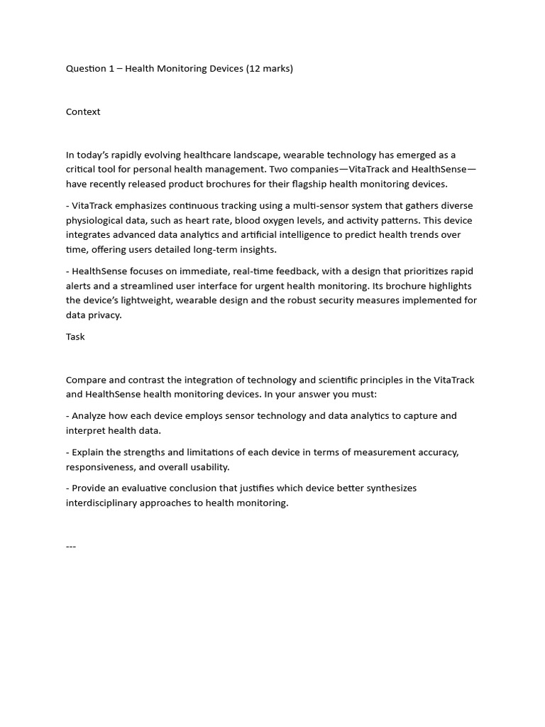 IDU Question | PDF | Wearable Technology | Data