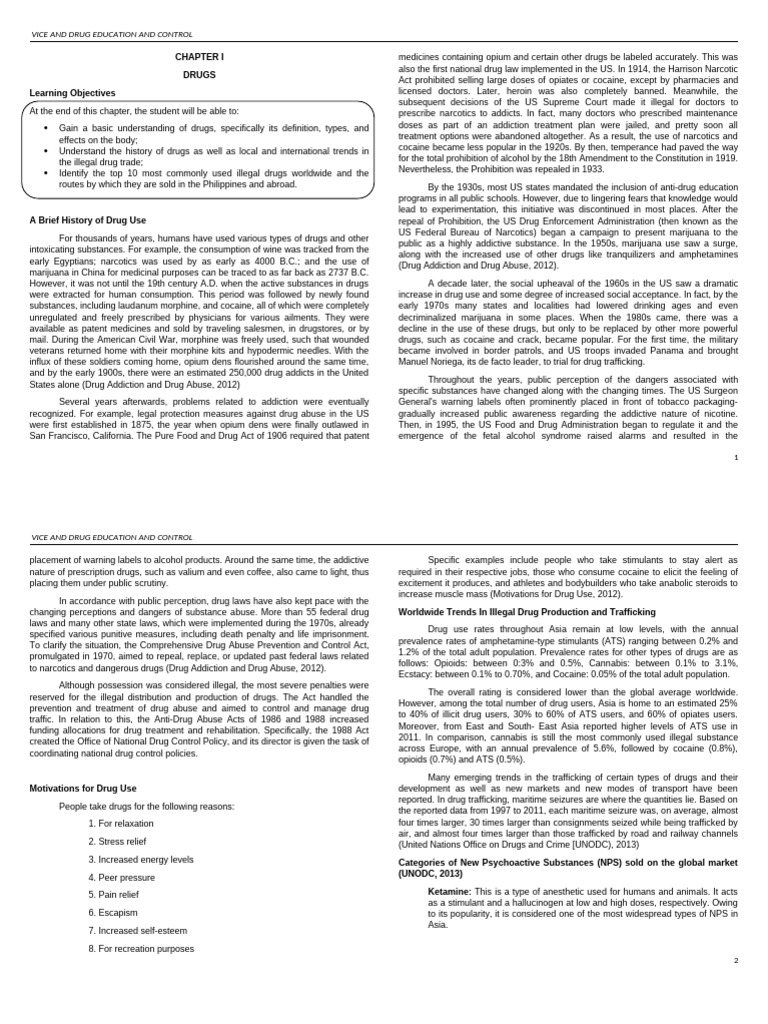 Vice and Drug Education and Control Module | PDF | Substance Abuse | Drugs
